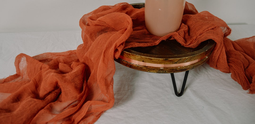 Harvest, Rust Cheesecloth Table Runners, Boho, Gauze Wedding Table ...