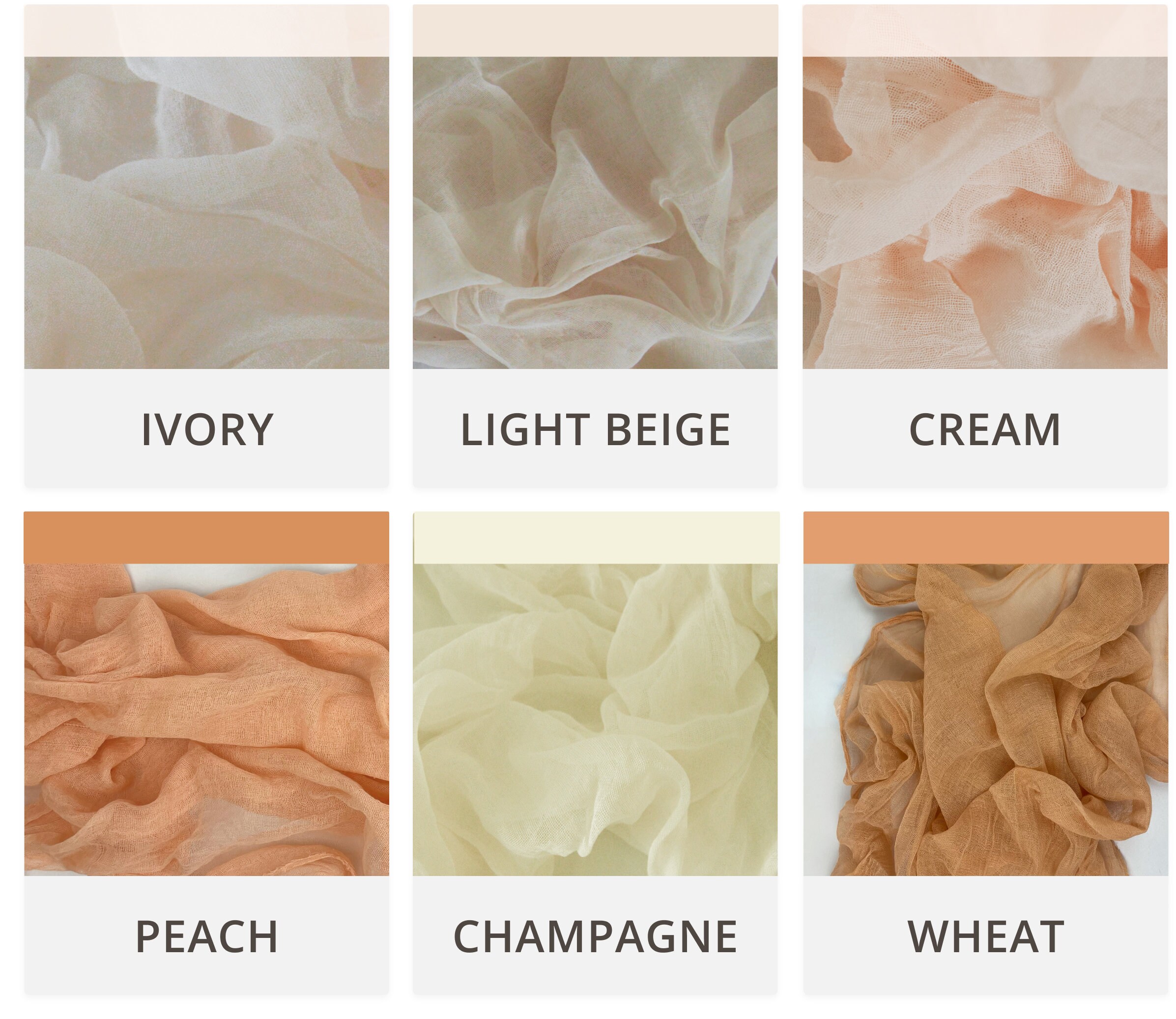 Order a Swatch Sample, Cheesecloth Color Swatches - Etsy