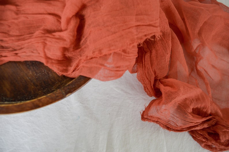 Harvest Rust Cheesecloth Table Runners Boho Gauze Wedding | Etsy