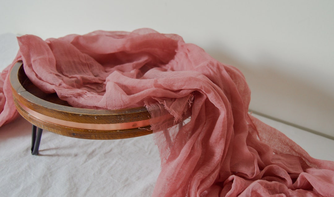 Melon Cheesecloth Table Runners, Boho, Gauze Wedding Table Decor, Flowy ...