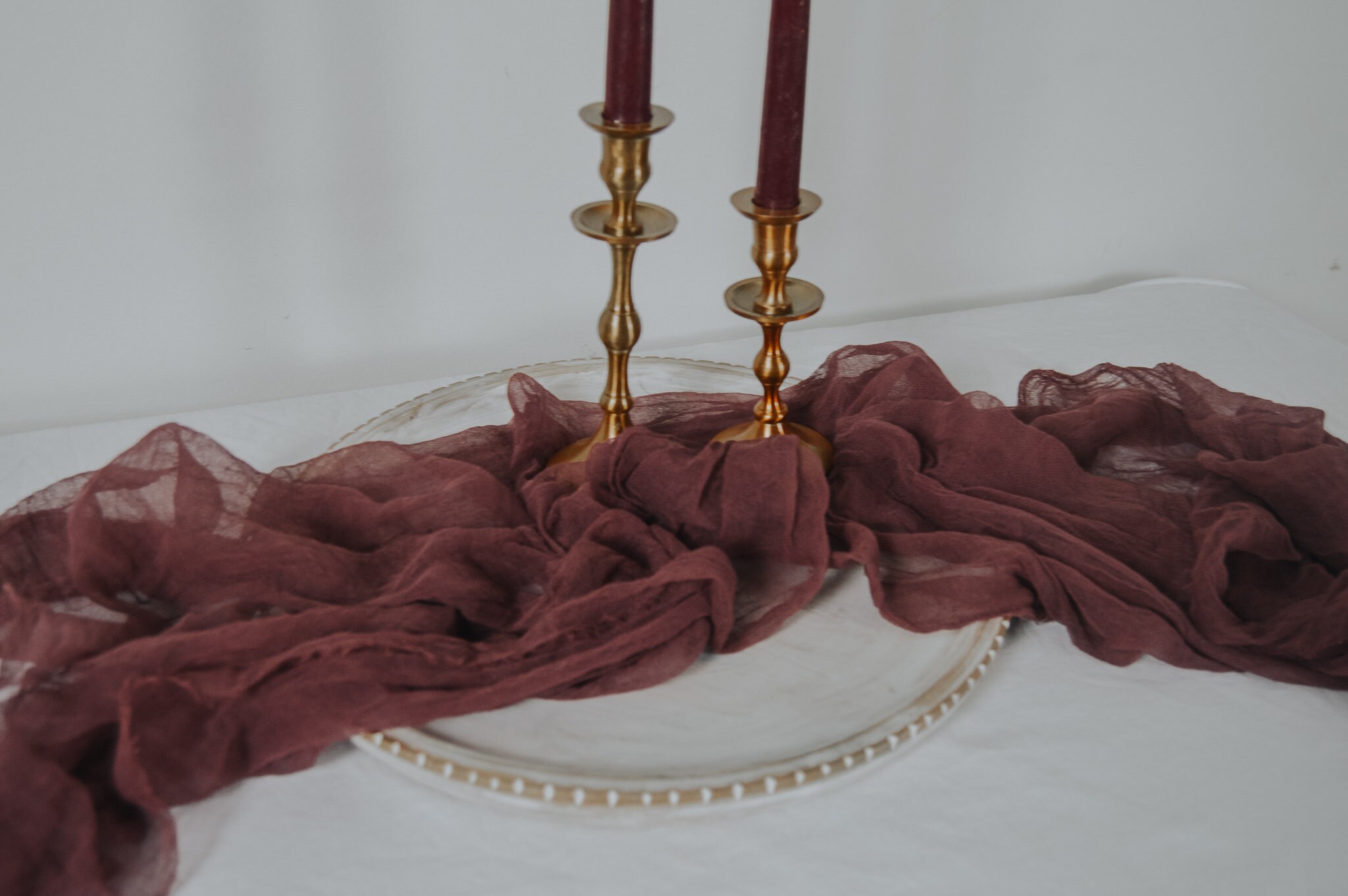 Merlot Wine Red Cheesecloth Table Runners Holiday Dinner | Etsy