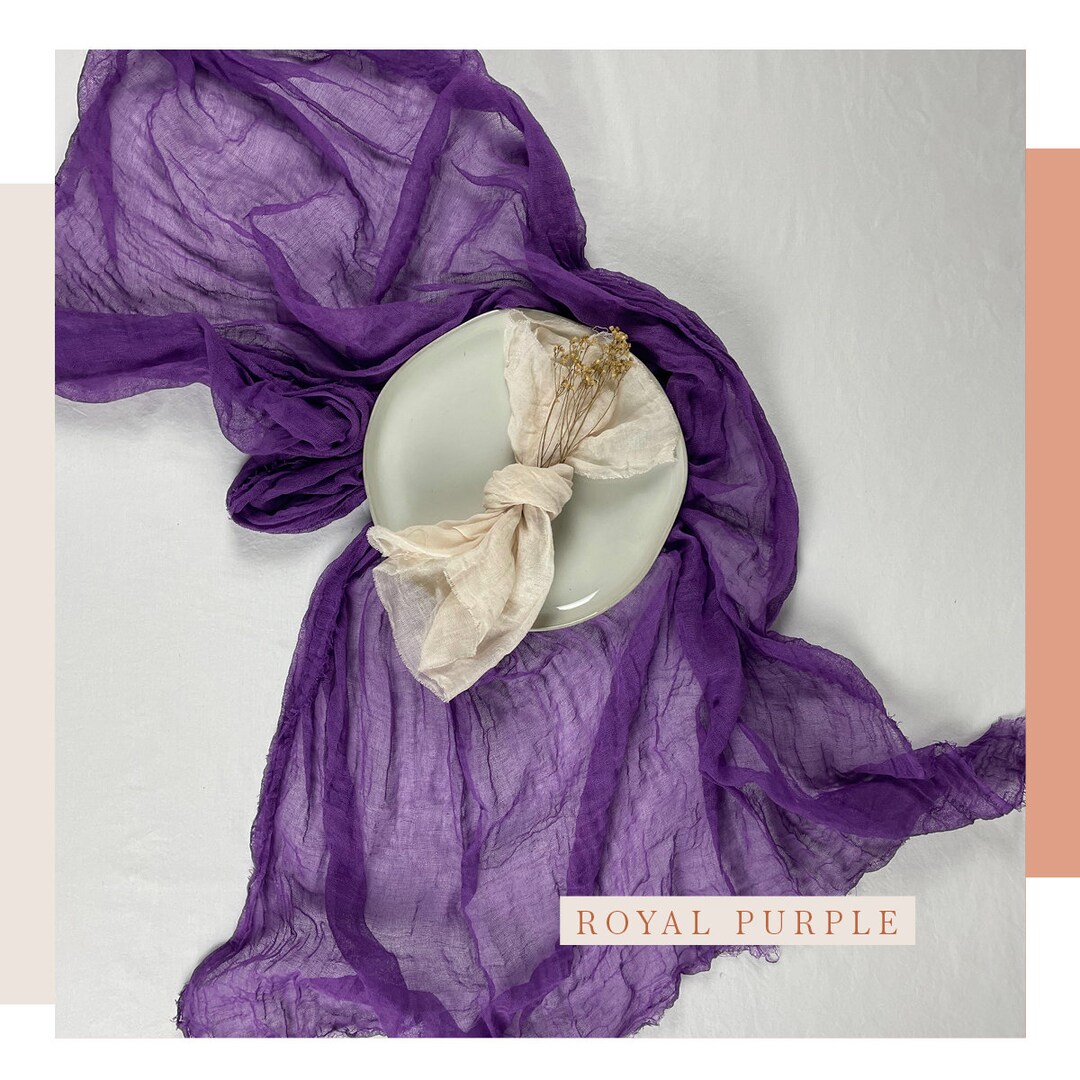 Royal Purple Cheesecloth Table Runners, Boho, Gauze Wedding Table Decor ...