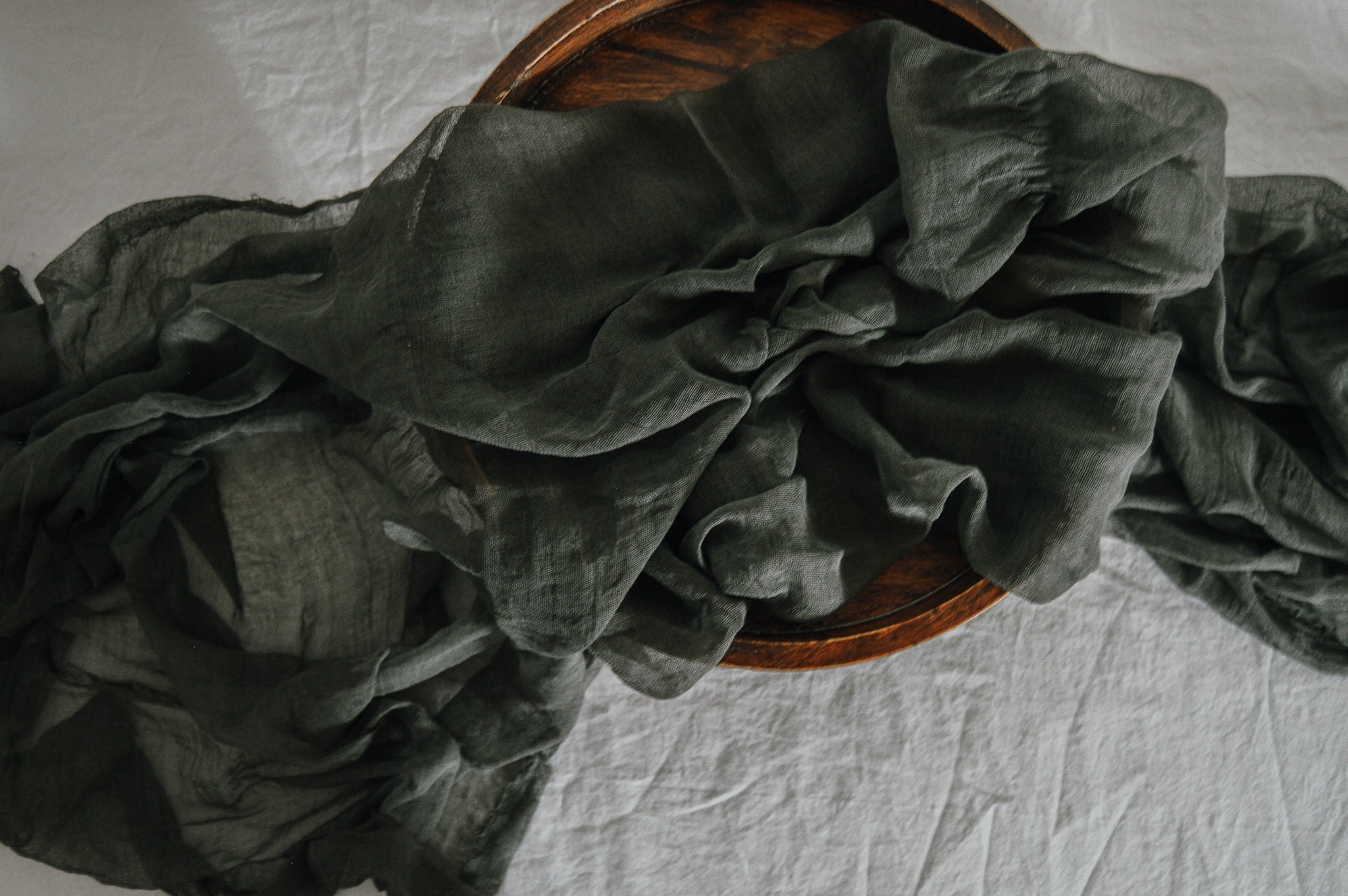 Dark Green Table Runner Smoke Dark Green Table Runners - Etsy