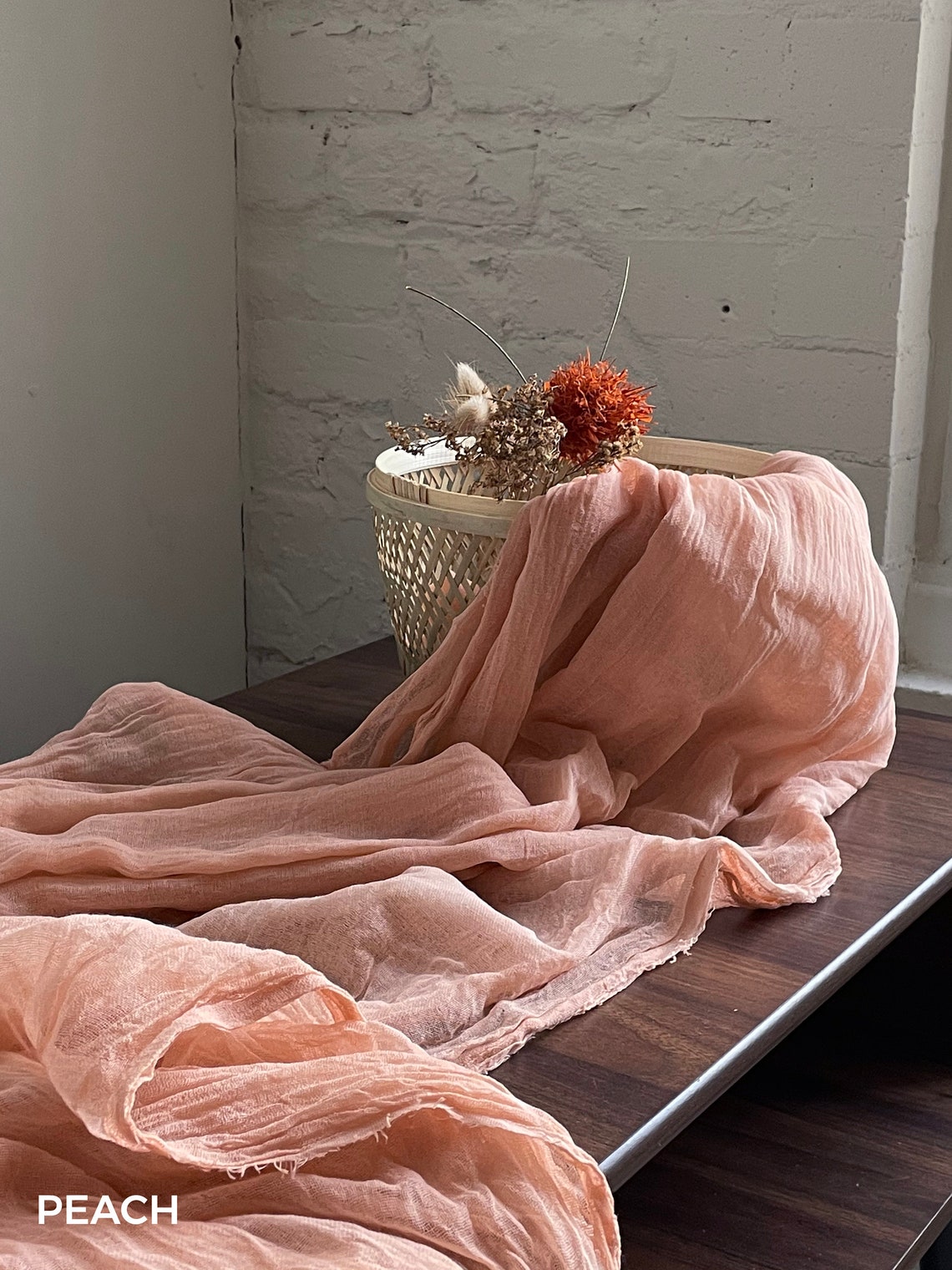 Peach Cheesecloth Table Runners Neutral Colors Cheesecloth | Etsy