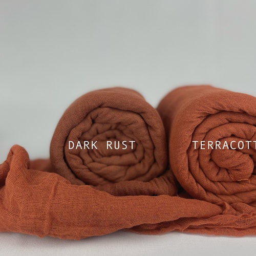 Orange Terracotta Rust Cheesecloth Table Runners Boho - Etsy