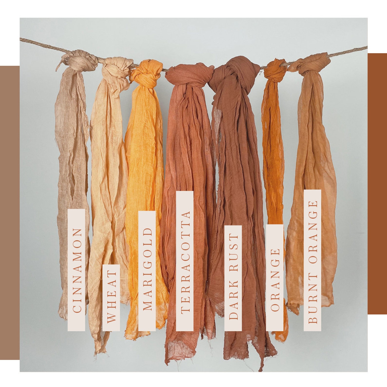 Orange Terracotta Rust Cheesecloth Table Runners Boho | Etsy