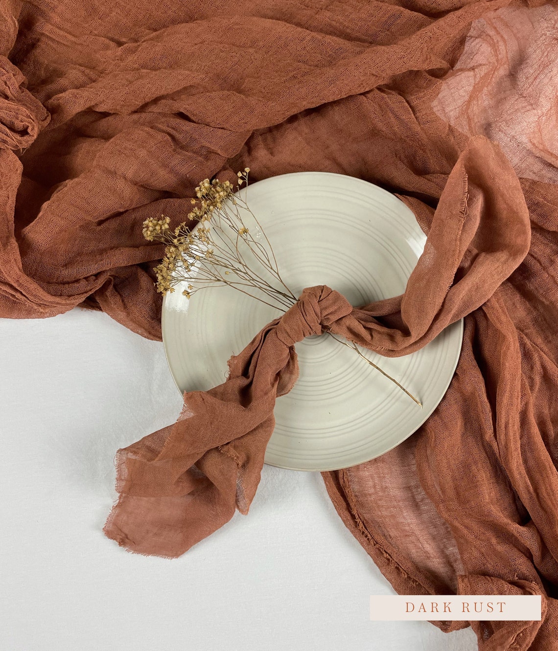 Orange Terracotta Rust Cheesecloth Table Runners Boho - Etsy