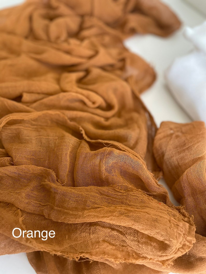 Orange Terracotta Rust Cheesecloth Table Runners Boho - Etsy