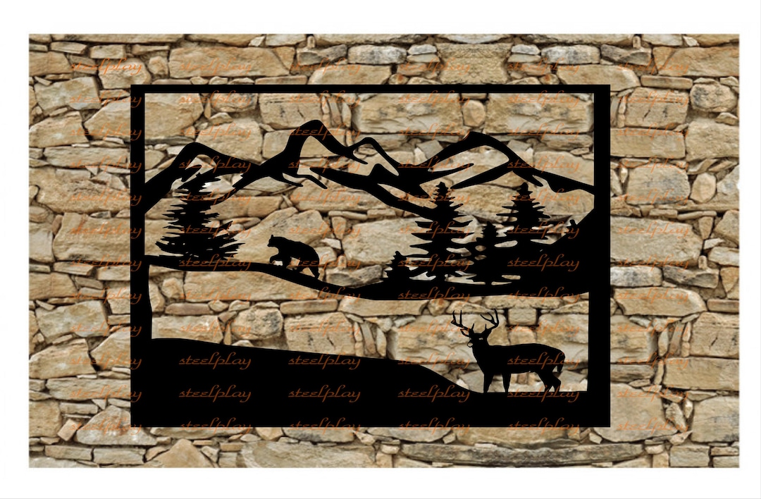 Bear and Deer Scene Plasma Cutting Files Dxf,svg,pdf and Png - Etsy