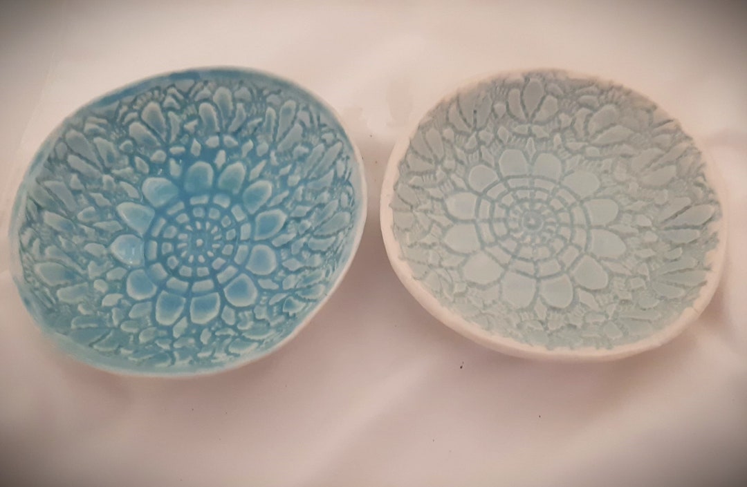 Shallow Porcelain Bowls With Lace Designs - Etsy