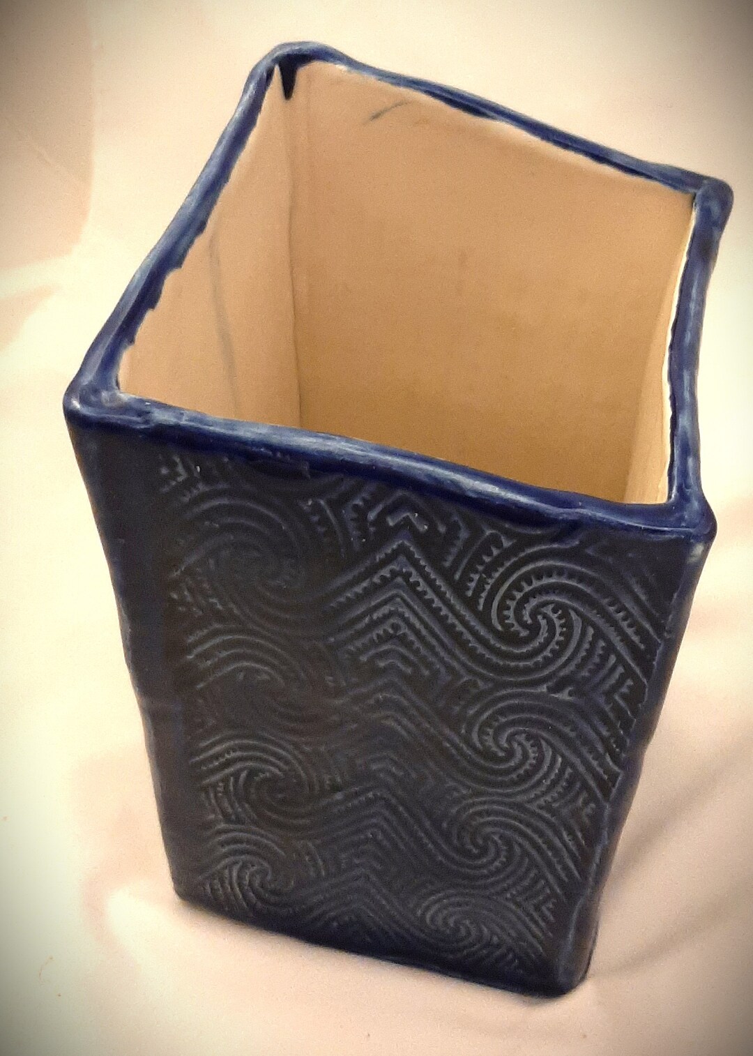 Cobalt Blue Square Vase - Etsy
