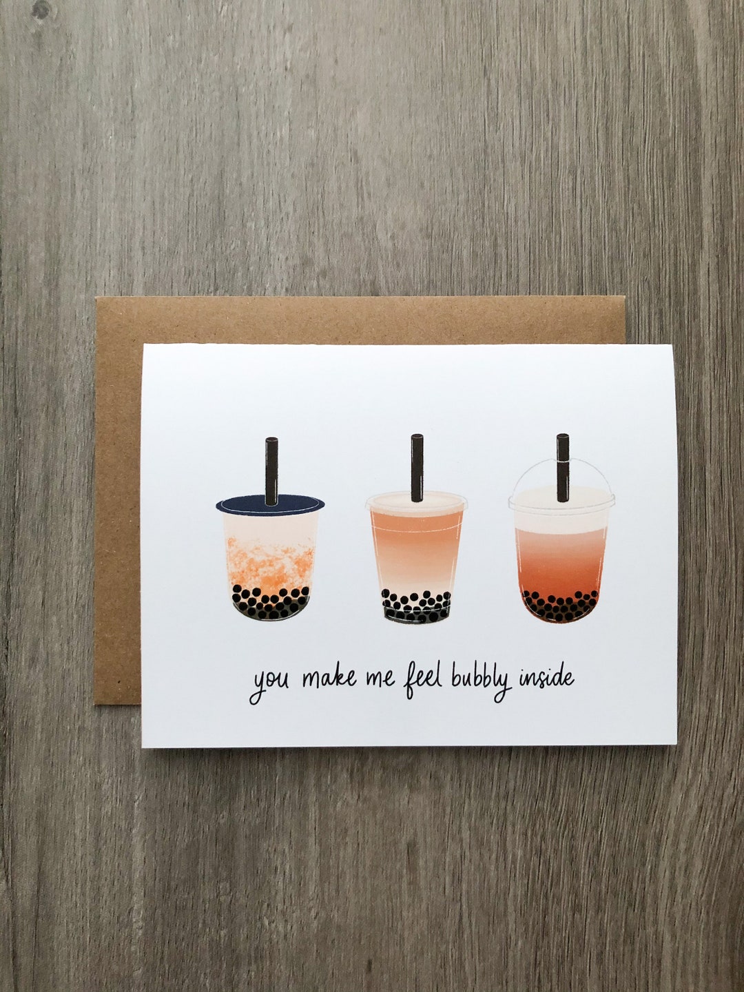Bubble Tea Card Boba Milk Tea Card Birthday Anniversary - Etsy
