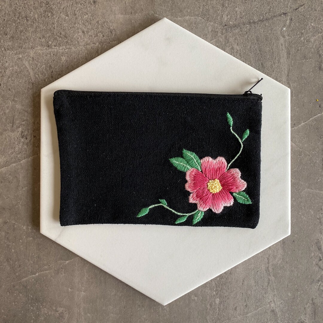 The Flower Pouch on Black - Etsy
