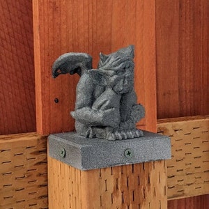 Gargoyle Fence Post Topper 4x4 PVC Vinyl or Wood - Garden Gargoyal ...