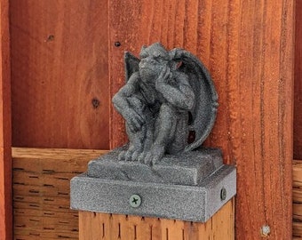 Gargoyle Fence Post Topper 4x4 PVC Vinyl or Wood - Garden Gargoyal ...