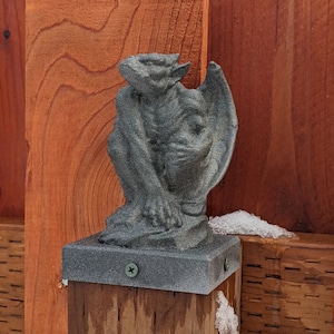 Gargoyle Fence Post Topper 4x4 PVC Vinyl or Wood - Garden Gargoyal ...