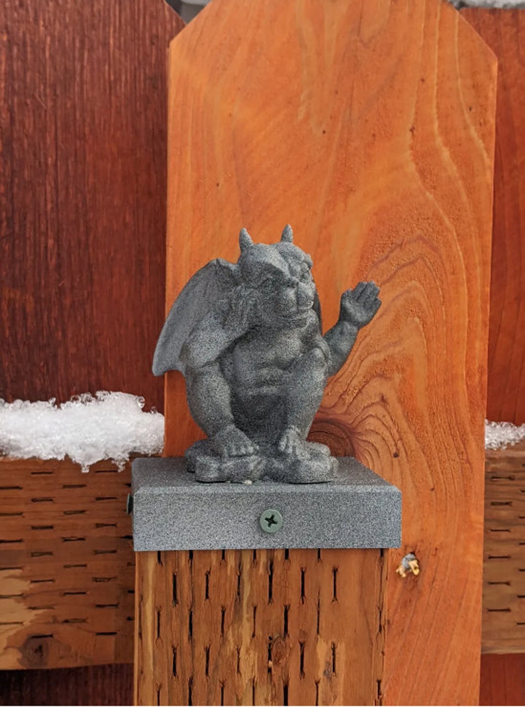 Gargoyle Fence Post Topper 4x4 PVC Vinyl or Wood - Garden Gargoyal ...