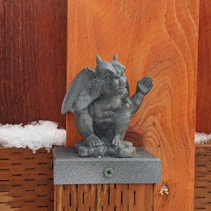 Gargoyle Fence Post Topper 4x4 PVC Vinyl or Wood - Garden Gargoyal ...