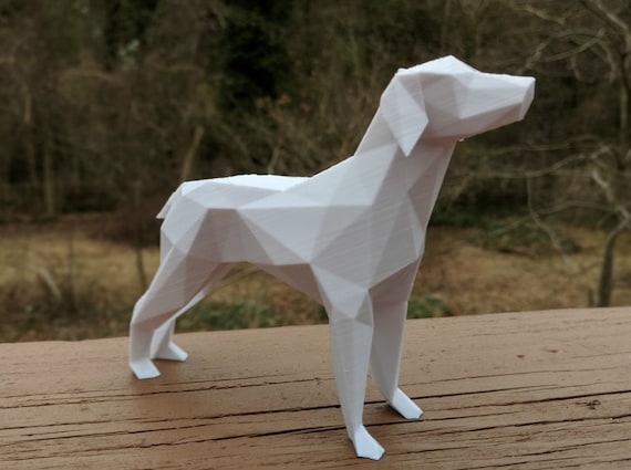 Low Poly Geometric Dog Statue Figurine Dog Lovers | Etsy