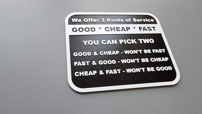 Good Cheap or Fast Sign | Funny Shop Signs | Business Owner Gifts ...