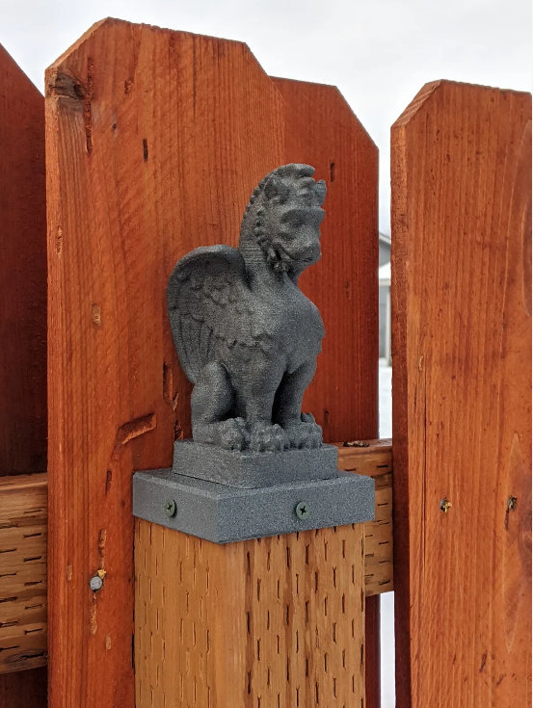 Gargoyle Fence Post Topper 4x4 PVC Vinyl or Wood - Garden Gargoyal ...