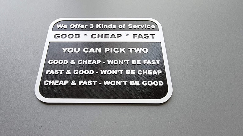Good Cheap or Fast Sign Funny Shop Signs Business Owner - Etsy