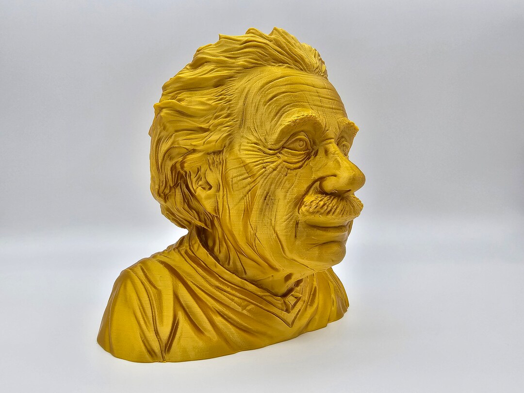 Golden Albert Einstein Bust | Gold Statue of Albert Einstein's Head - Etsy