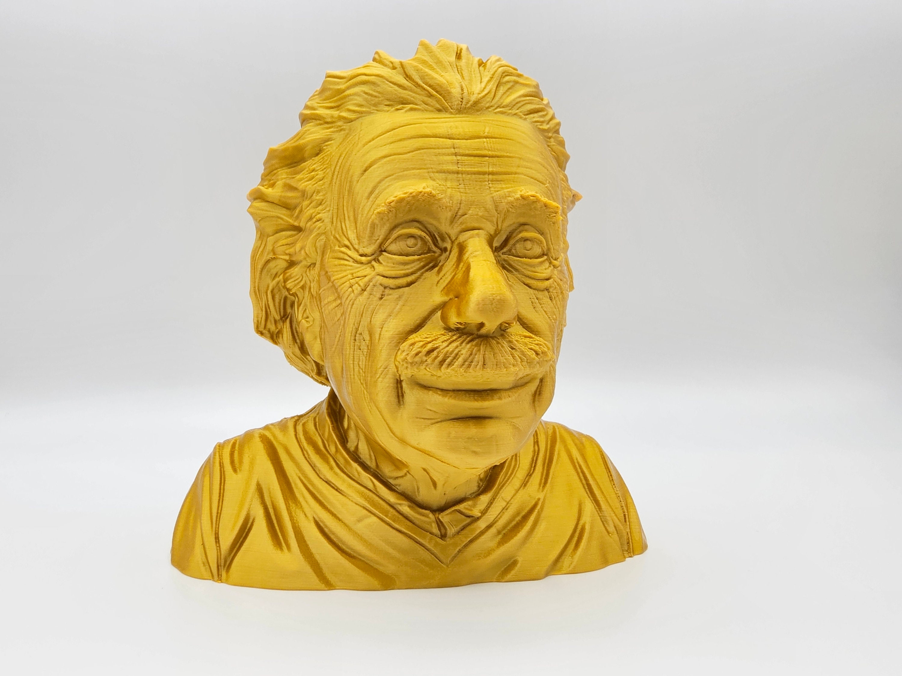 Golden Albert Einstein Bust | Gold Statue of Albert Einstein's Head - Etsy