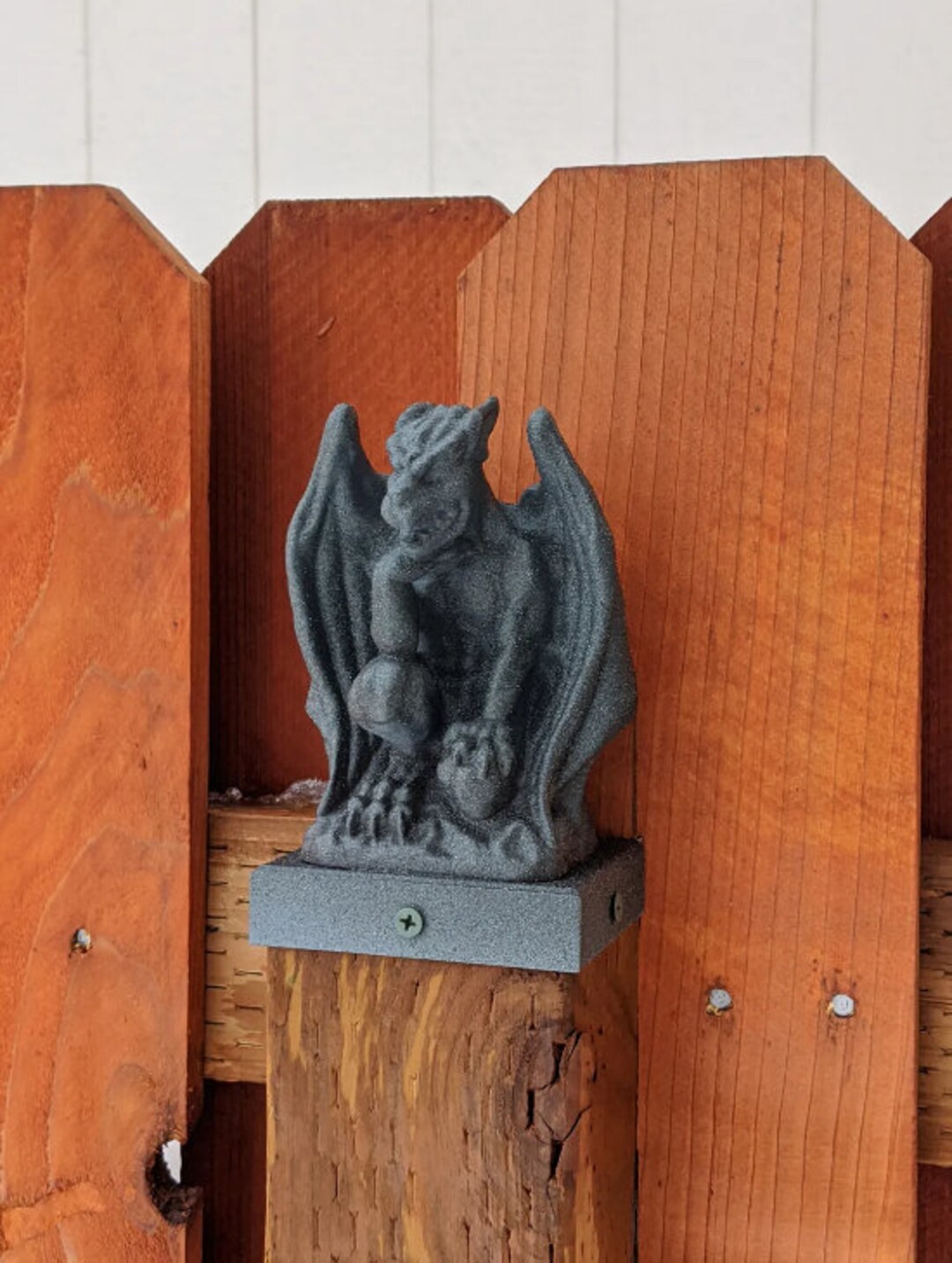 Gargoyle Fence Post Topper 4x4 PVC Vinyl or Wood - Garden Gargoyal ...