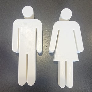 Bathroom Man and Woman Sign | Restroom Sign Figures Free Standing Mens ...