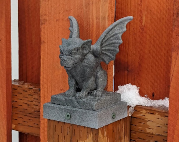 Gargoyle Fence Post Topper 4x4 PVC Vinyl or Wood - Garden Gargoyal ...
