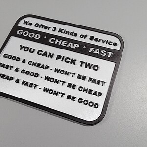 Good Cheap or Fast Sign | Funny Shop Signs | Business Owner Gifts ...