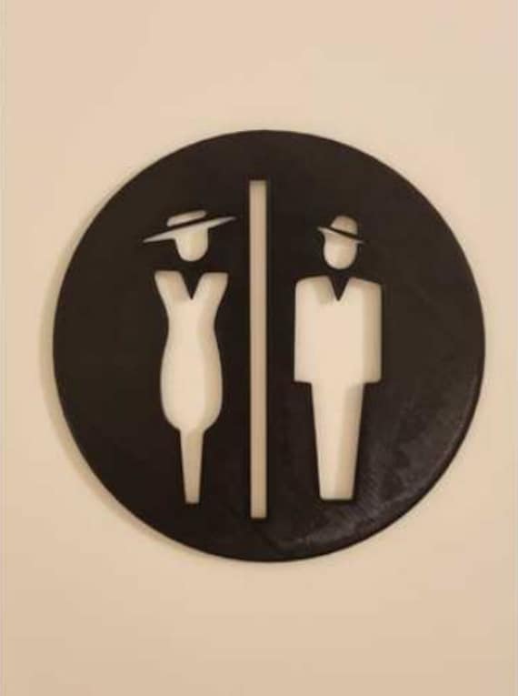 Classy Bathroom Sign Restroom Sign Figures Any Color - Etsy