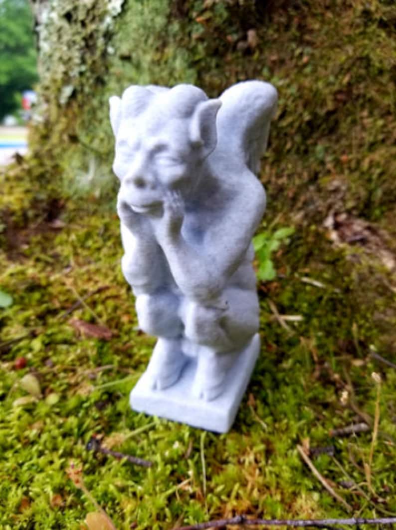 The Sitting Gargoyle Statue | Any Color Garden Art | Desk Topper | Many ...