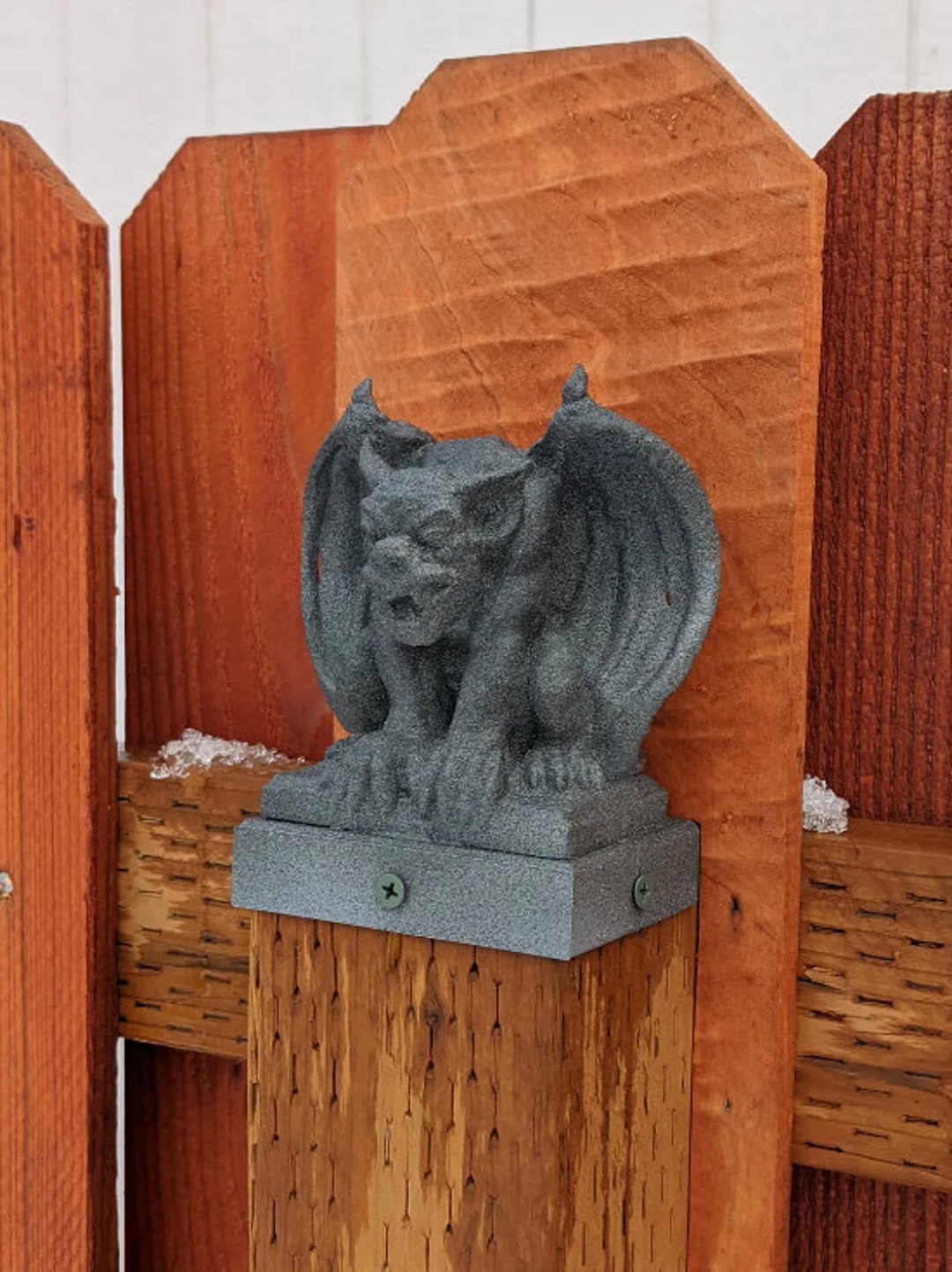 Gargoyle Fence Post Topper 4x4 PVC Vinyl or Wood - Garden Gargoyal ...