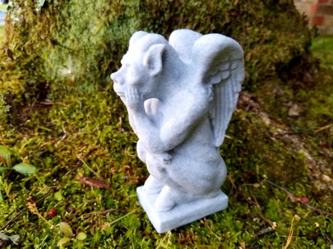 The Sitting Gargoyle Statue | Any Color Garden Art | Desk Topper | Many ...