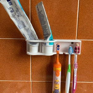 Toothbrush and Toothpaste Holder - Screw to Wall - Any Color - Etsy