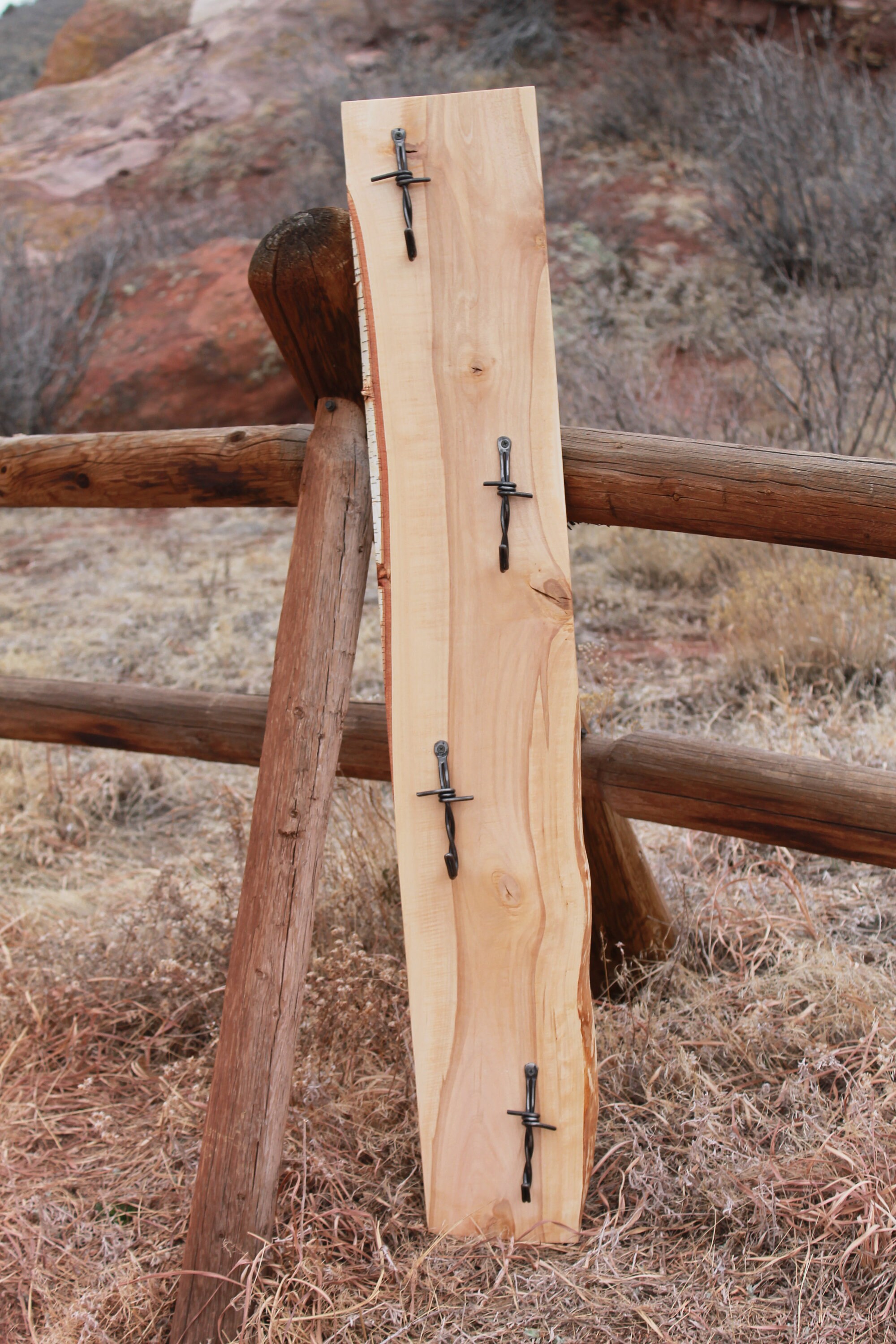 Live Edge Coat Rack Vertical Wall Mounted Coat Rack entryway Coat Rack ...