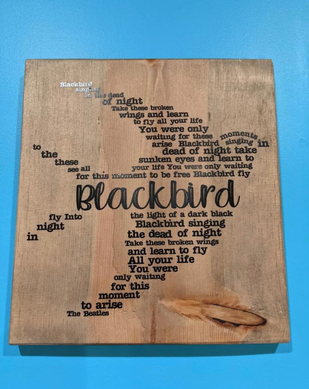 Song Lyrics Sign| Blackbird Sign| Home Decor| Wedding Gifts| Valentines ...