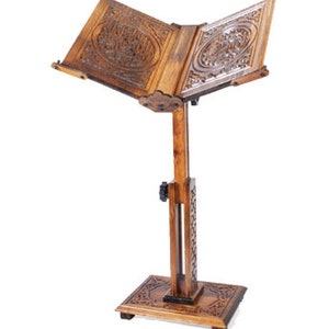 Height Adjustable Wooden Mini Portable Carved Desk, Reading Stand ...