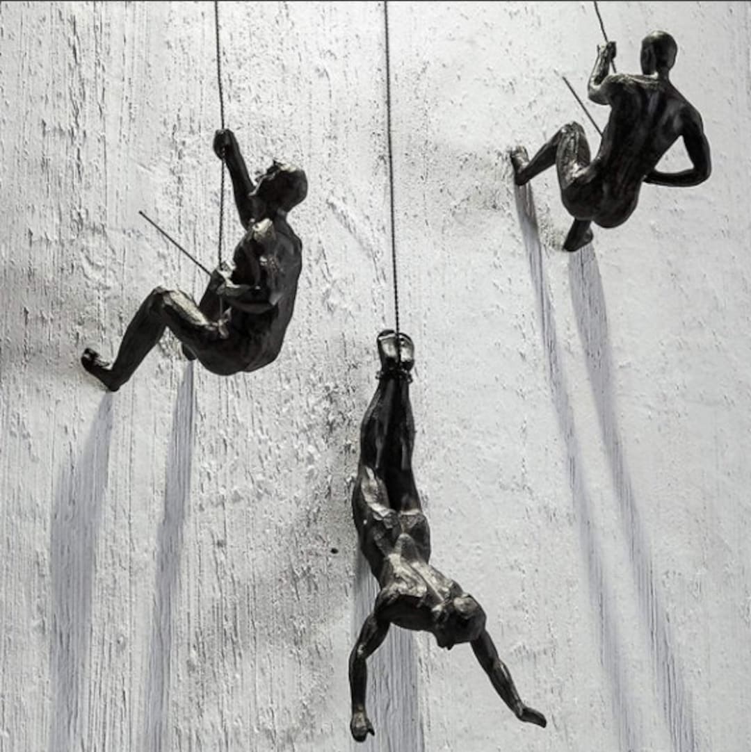 Wall Sculpture, Climbing Adventurer, Wall Decor, Wall Hanging, Wall ...