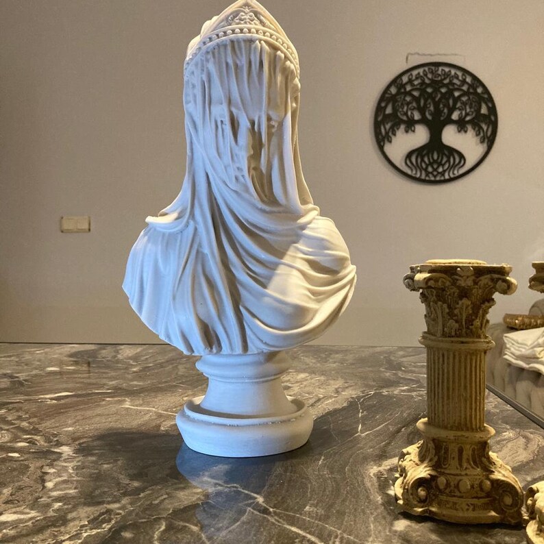 Virgin Mary Virgin Mary Statue Veiled Lady Bust Veiled - Etsy
