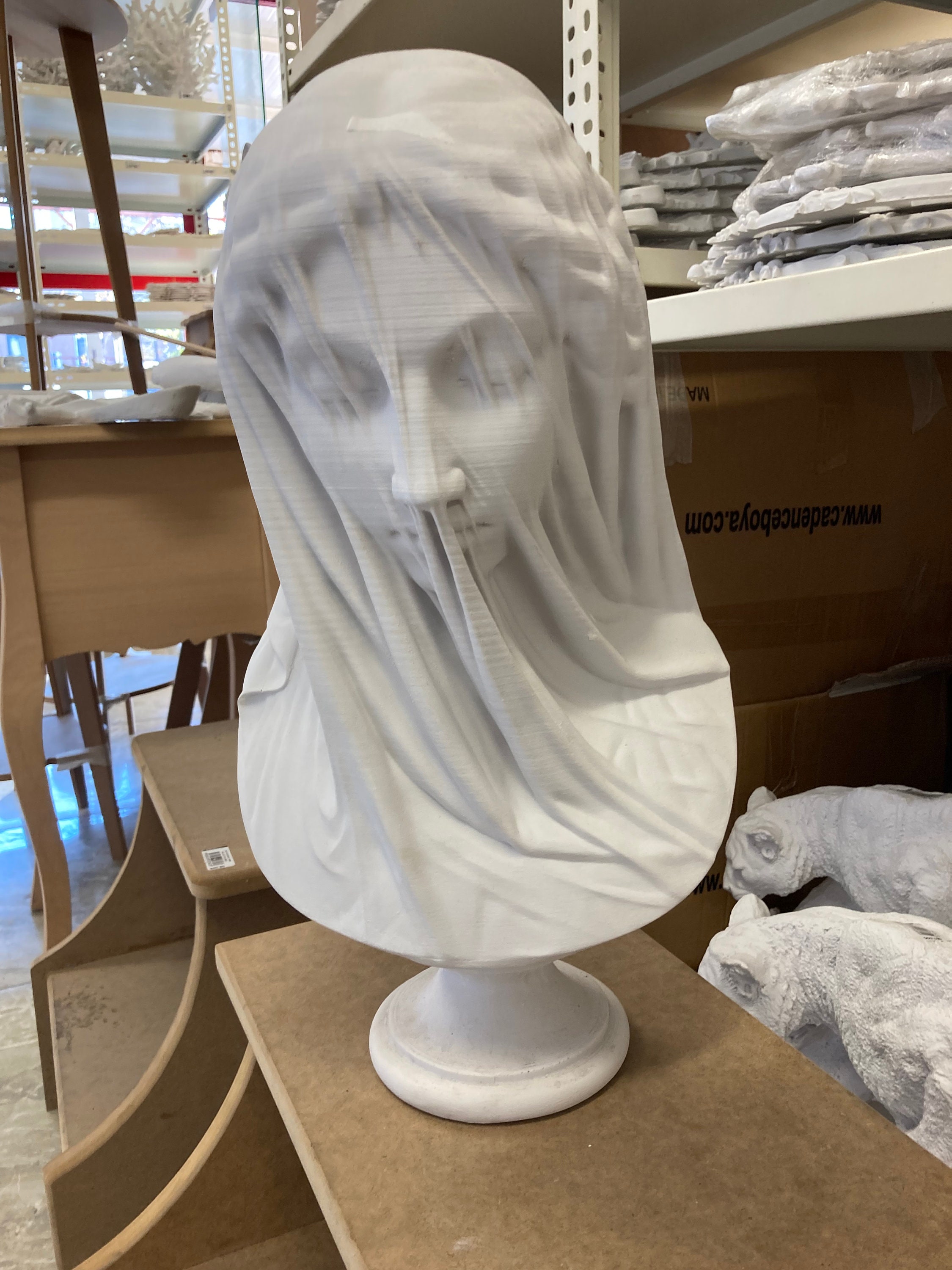 Virgin Mary Virgin Mary Statue Veiled Lady Bust Veiled - Etsy