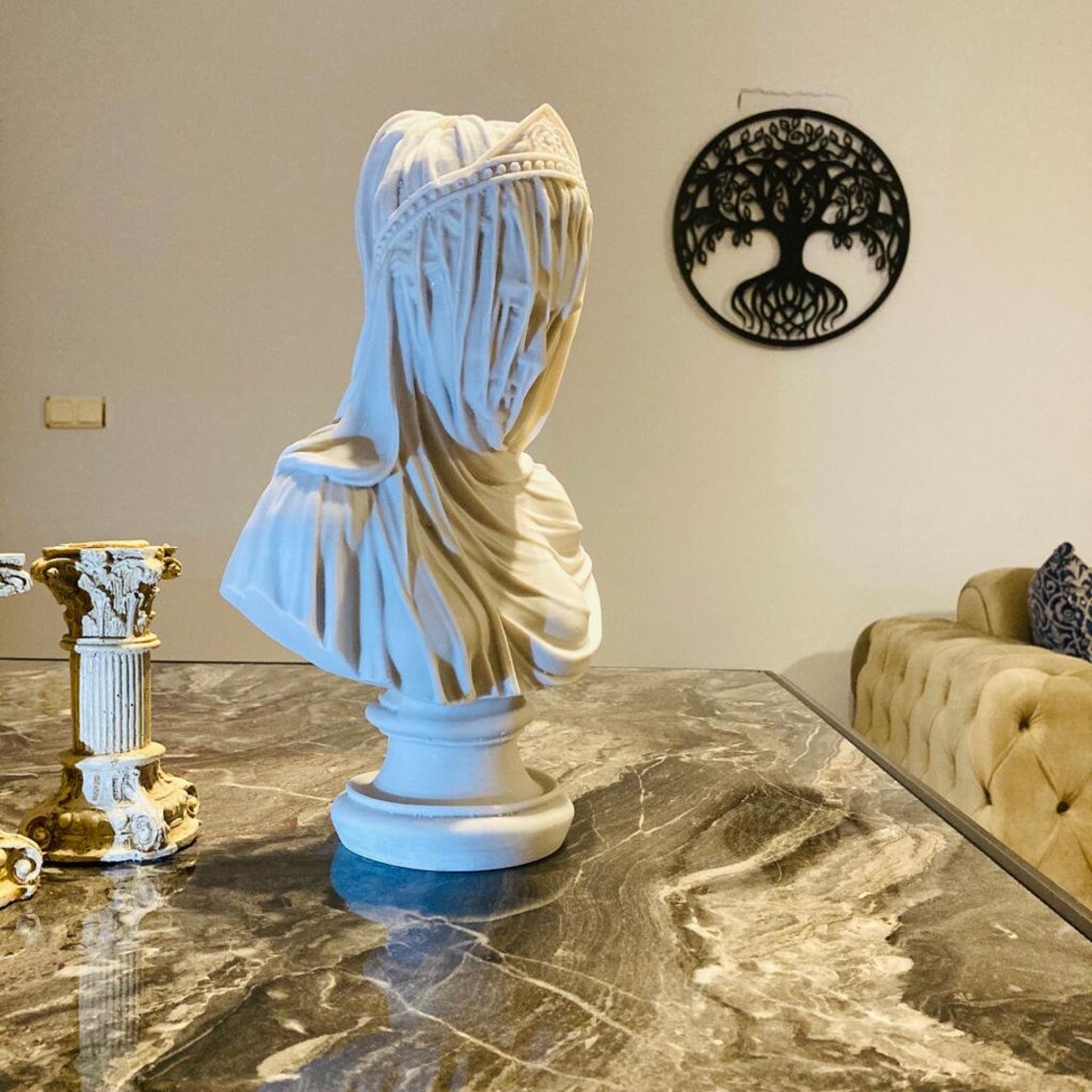 Virgin Mary Virgin Mary Statue Veiled Lady Bust Veiled - Etsy