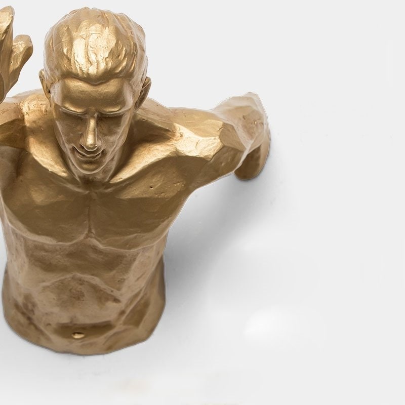 Running Man Wall Statue, Man Getting Out of Wall Statue, Tmanan Man ...