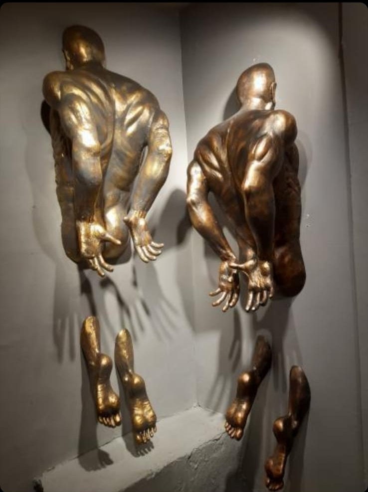 Wall Man Sculpture Sports Man Sculpture Climbing Man - Etsy