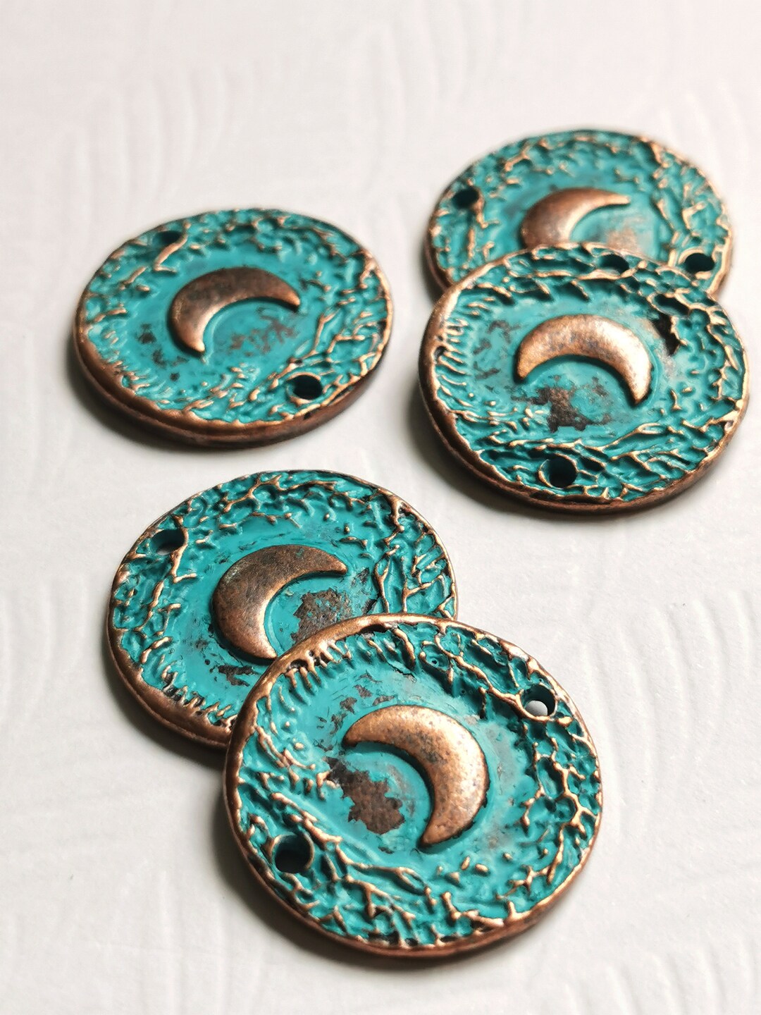 Round Connector for Jewellery Making | Aged Verdigris Connector With ...