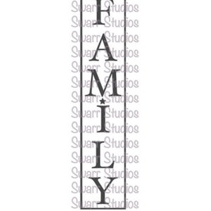Vertical Family Sign Decal Template Formatted SVG Wood Sign - Etsy