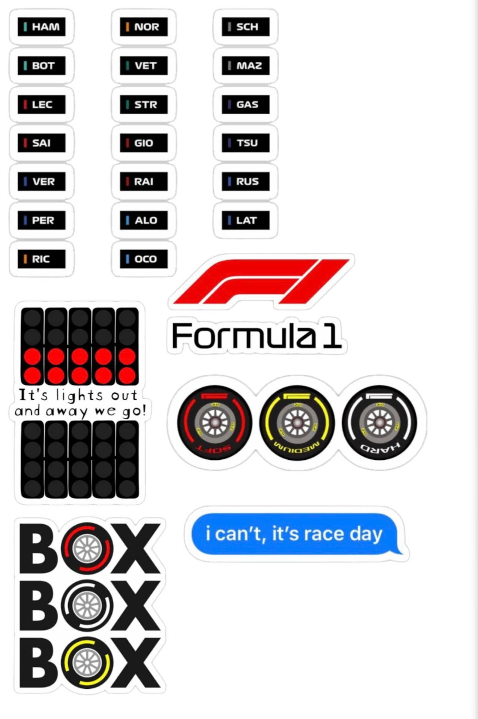 Formula 1 inspired stickers Daniel Ricciardo Carlos Sainz | Etsy