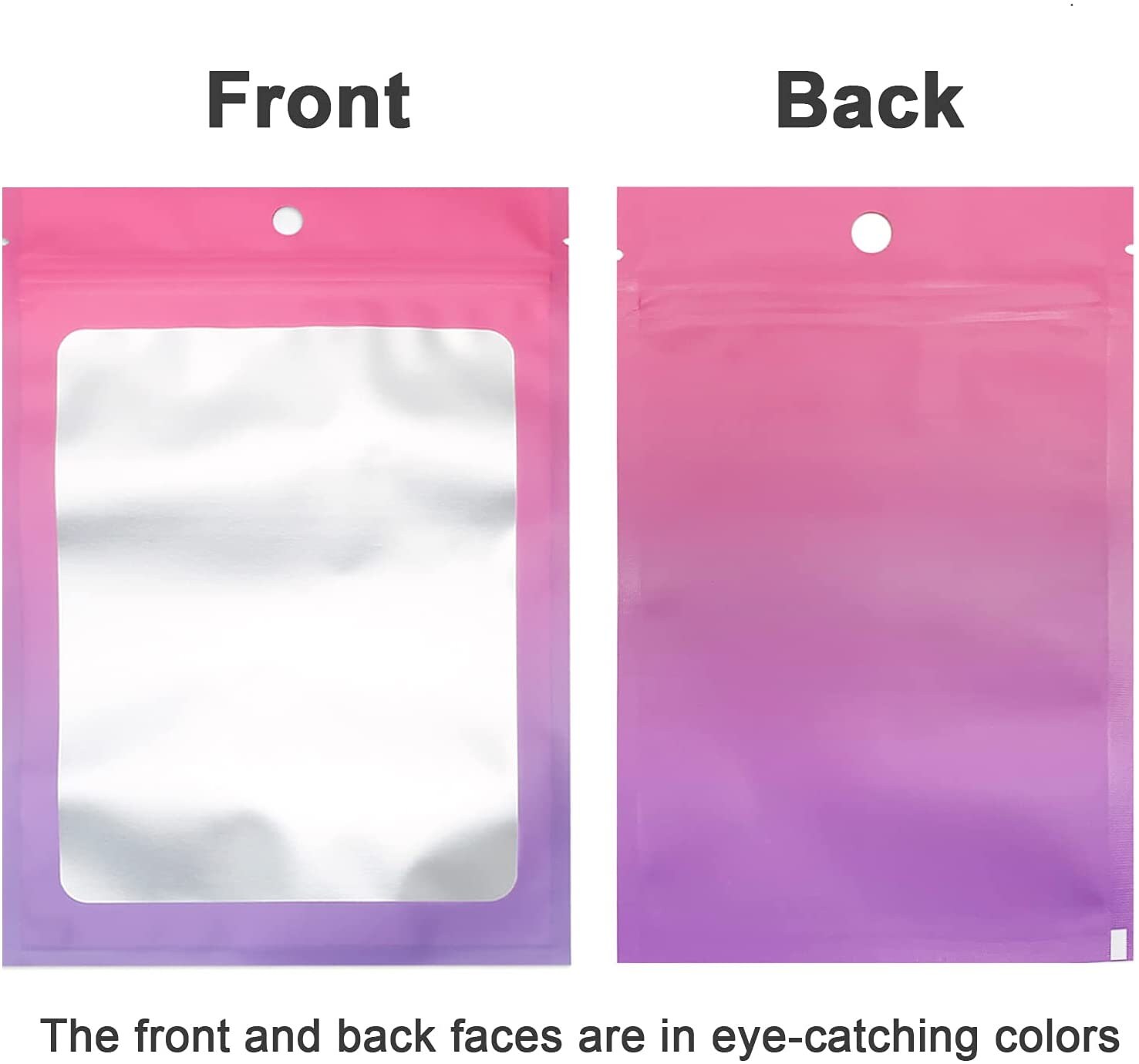 BIG Sizes Pink Purple Gradient Matte Ziplock Pouch Mailing - Etsy